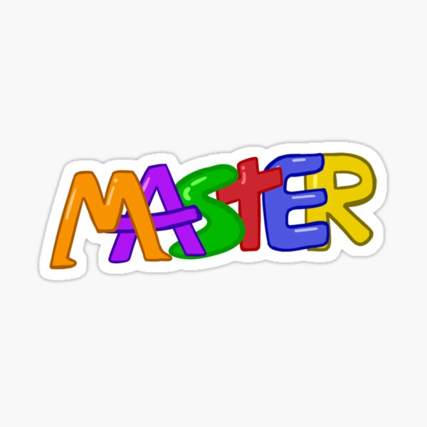 "The colorful word Master" Sticker for Sale by LowSupplyShop | Redbubble