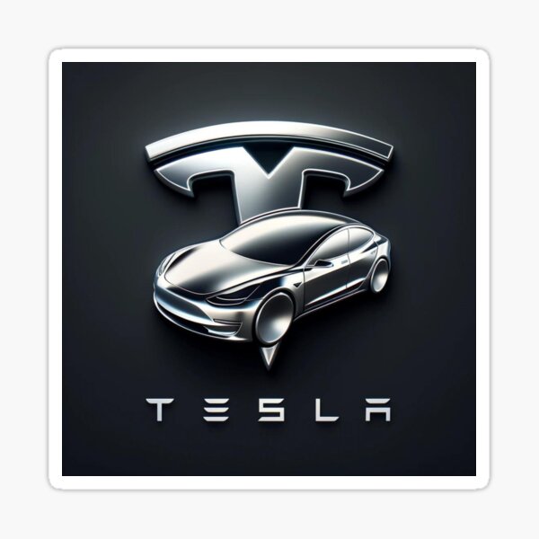 "Tesla logo" Sticker for Sale by TEEJAMBOREE | Redbubble