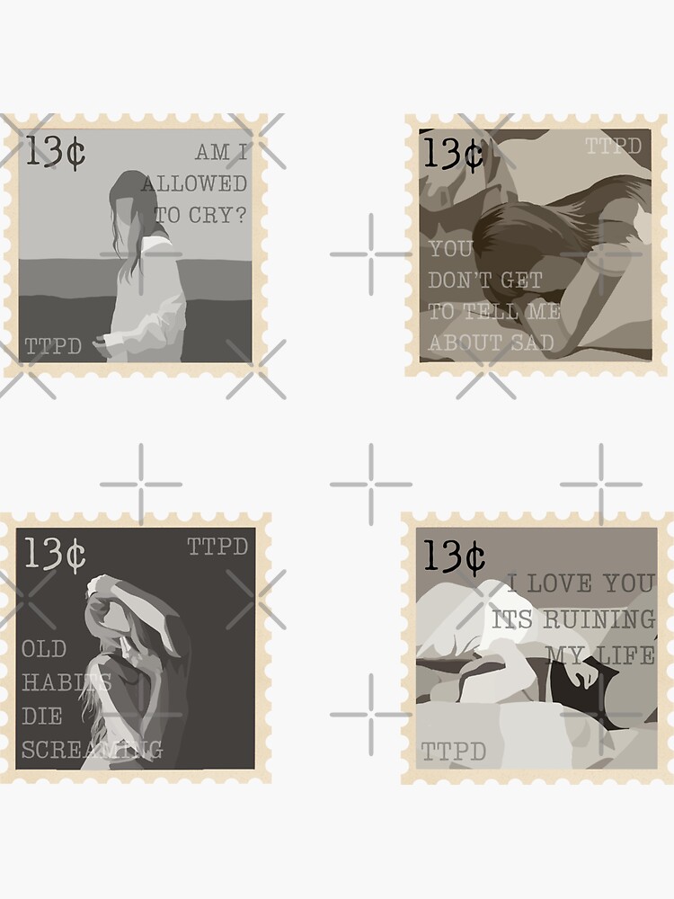 "TTPD Stamp Collection 2" Sticker for Sale by SwiftieStickers | Redbubble