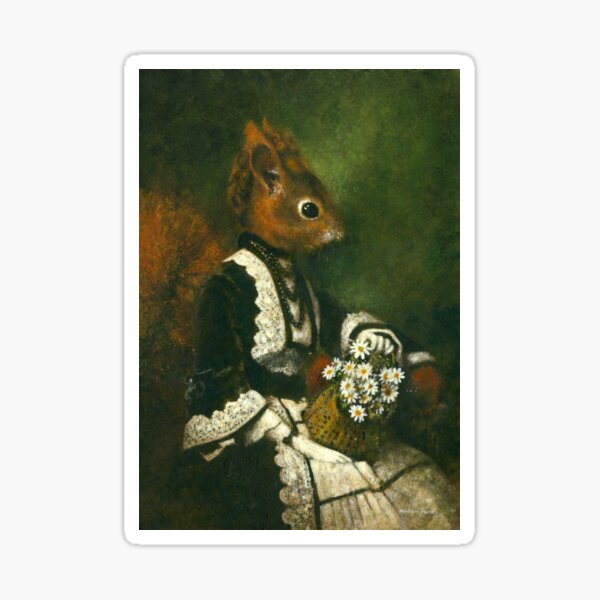"Victorian Squirrel Lady" Sticker for Sale by mictomart | Redbubble