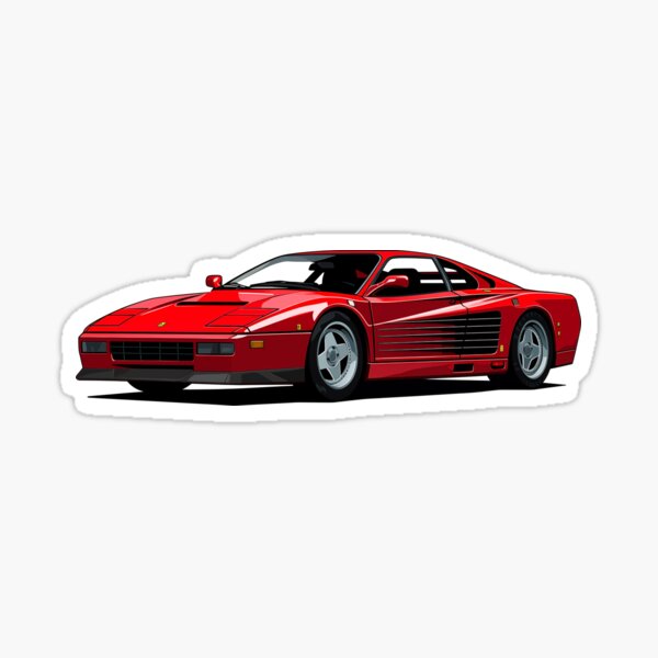 "Ferrari Testarossa" Sticker for Sale by GabesDesigns | Redbubble