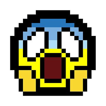 "Pixel art of Face screaming in fear" Sticker by PoluxDesign | Redbubble