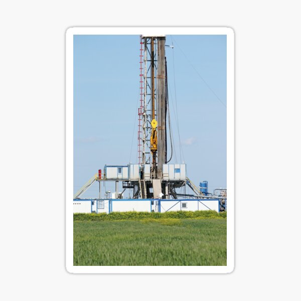 "offshore oil drilling rig on green field" Sticker for Sale by goceris ...