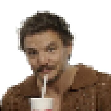 "Pixel Art Pedro Pascal drinking" Sticker for Sale by littlehugo ...