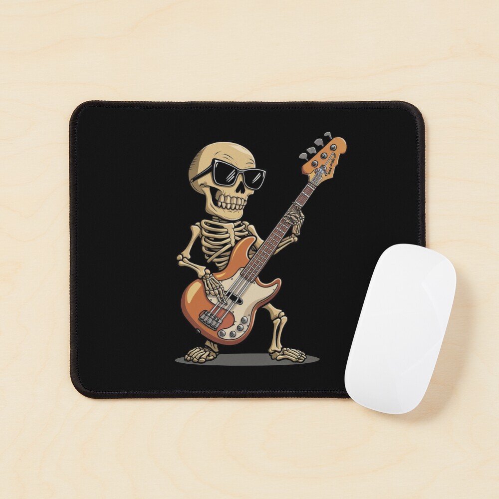 "Rock Skeleton Plays the Bass Guitar Preppy Skeleton Dancing Horror ...