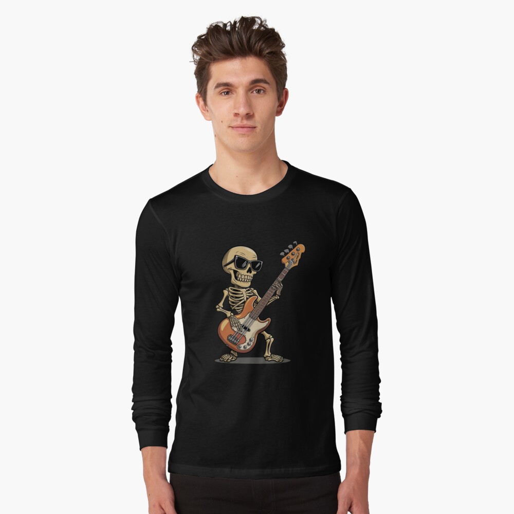 "Rock Skeleton Plays the Bass Guitar Preppy Skeleton Dancing Horror ...
