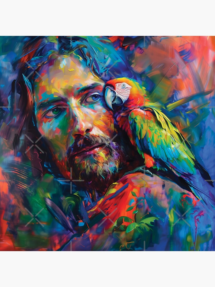 "Jesus Christ with a parrot, Jesus Artwork, Divine Mercy , Faith Art ...