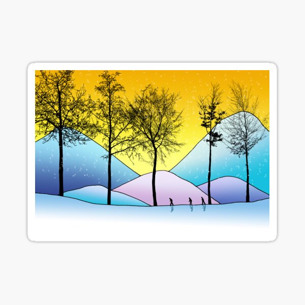 "THREE WALKERS BETWEEN TREES" Sticker for Sale by JasonTrivettart ...