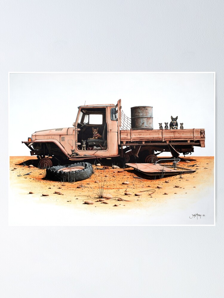 "Family Photo in Grandad's Ute" Poster for Sale by johnmurrayart ...