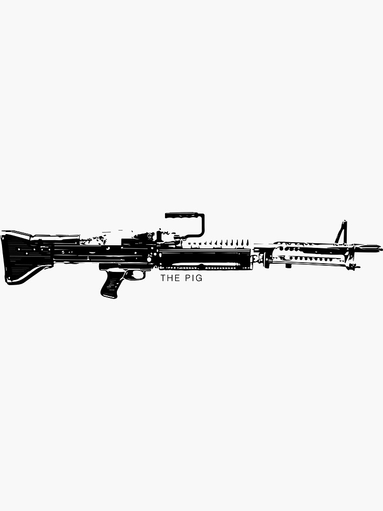 "M60 Machine Gun - The Pig" Sticker for Sale by nothinguntried | Redbubble