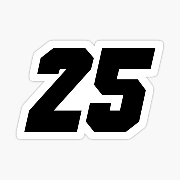 "Number 25" Sticker by Wolagno | Redbubble