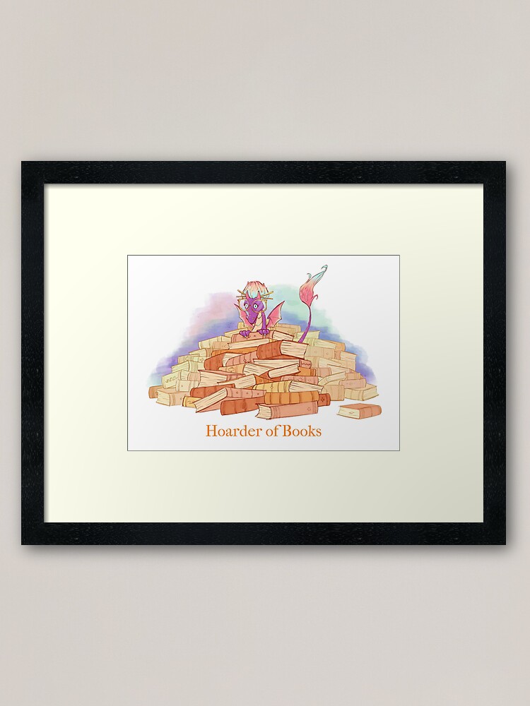 "Hoard Dragons - Hoard of Books" Framed Art Print for Sale by Christy ...