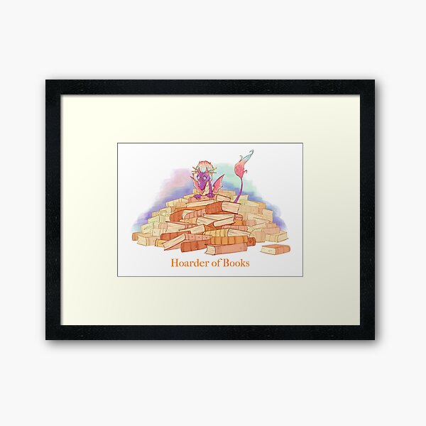 "Hoard Dragons - Hoard of Books" Framed Art Print for Sale by Christy ...