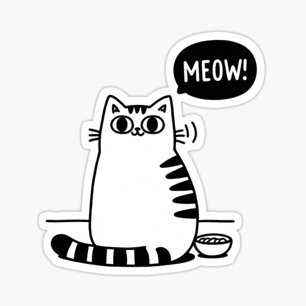 "Cat Noises" Sticker for Sale by VerveVerseBoo | Redbubble