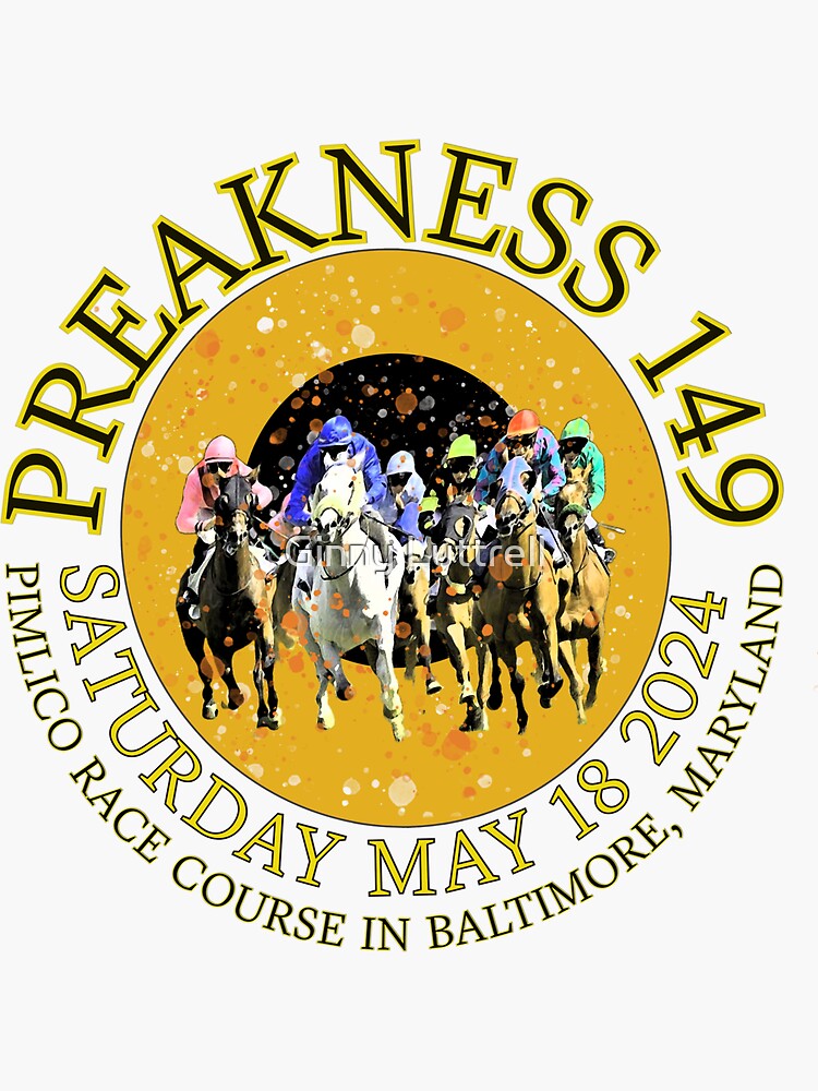 "149th Preakness Stakes 2024 design" Sticker for Sale by Ginny Luttrell ...