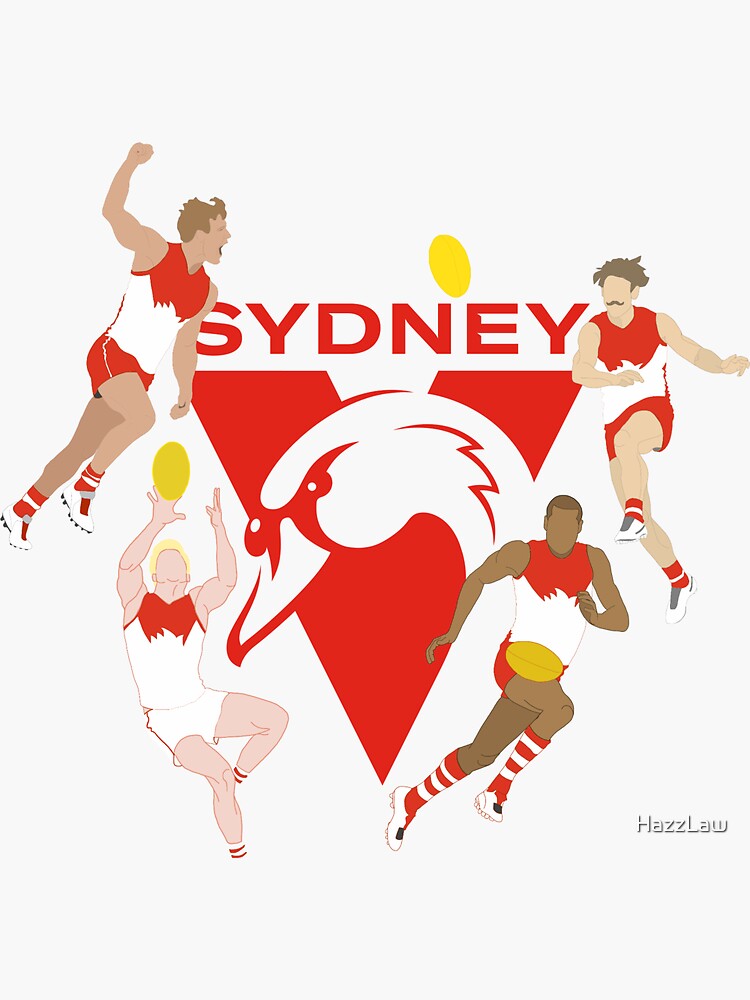 "Sydney Swans AFL Players Logo" Sticker for Sale by HazzLaw | Redbubble