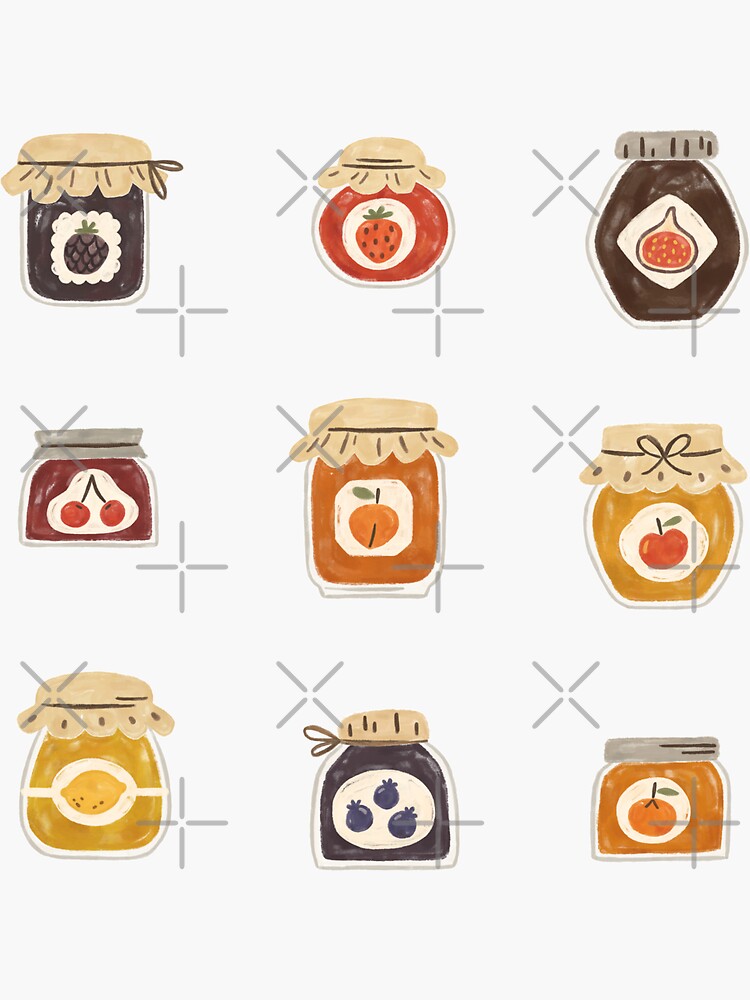 "Jam Jars" Sticker for Sale by ohjessmarie | Redbubble