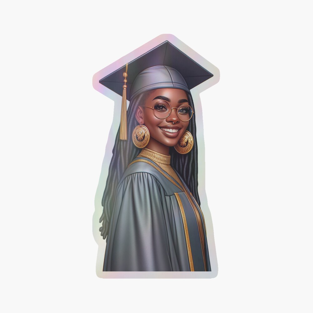 Chica Negra Graduándose De La Escuela Secundaria