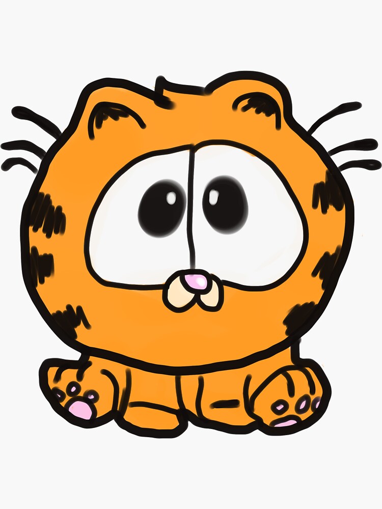 "Baby Garfield setting" Sticker for Sale by Splat- | Redbubble