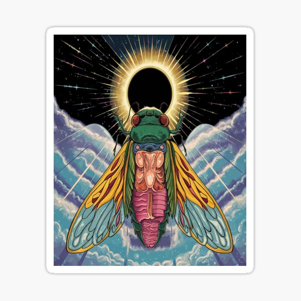 "Total Solar Eclipse Cicada Double Emergence Nature's Phenom" Sticker ...