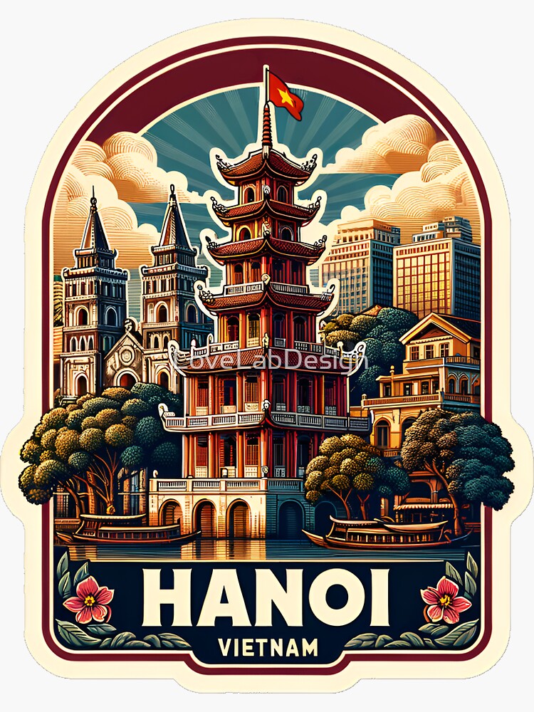 "Hanoi Vietnam" Sticker for Sale by LoveLabDesign | Redbubble
