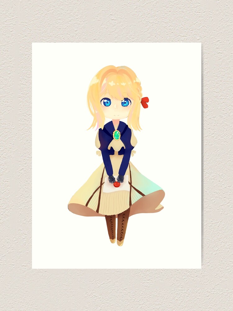 "Chibi Violet Evergarden" Art Print by FlanBow | Redbubble