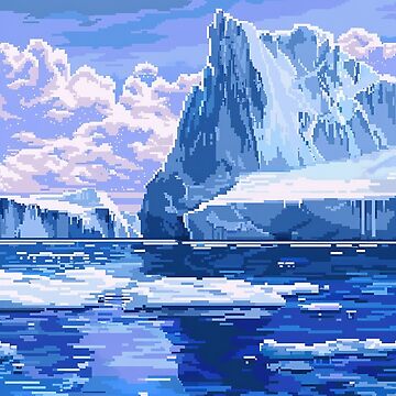 "Arctic North Pole Icebergs Pixel Art " Sticker for Sale by SaintCurio ...