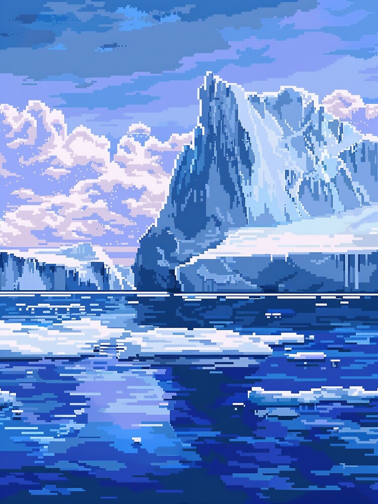 "Arctic North Pole Icebergs Pixel Art " Sticker for Sale by SaintCurio ...