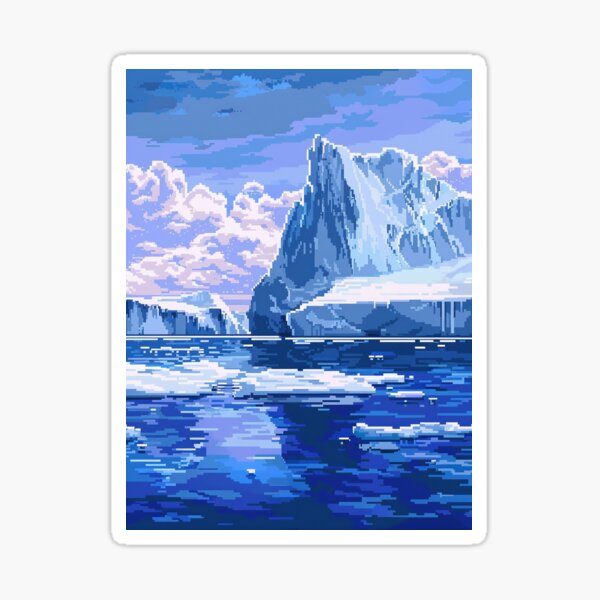 "Arctic North Pole Icebergs Pixel Art " Sticker for Sale by SaintCurio ...