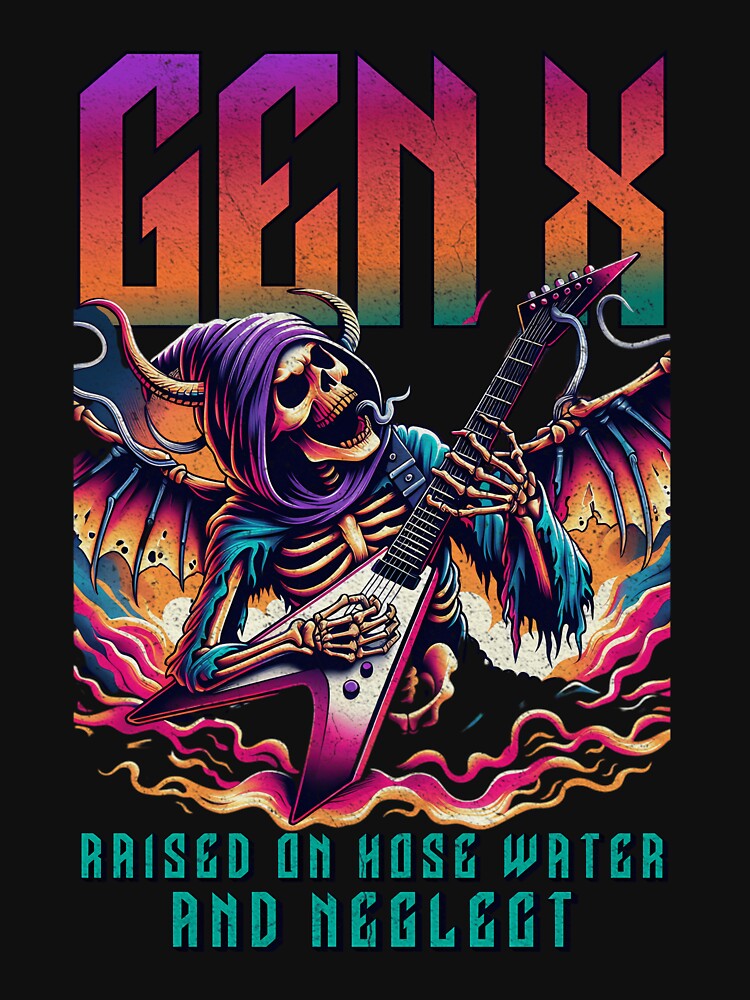 "Gen X Skull Rocker" Essential T-Shirt for Sale by LasandraPrice ...