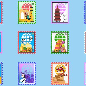 "Country Stamps from Epcot World Showcase" Sticker for Sale by ...