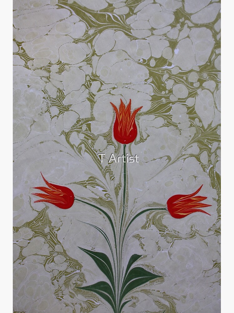"Abstract Vintage Marbled Ebru Flowers" Poster by ddolgos | Redbubble