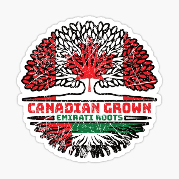 "United Arab Emirates Emirati Canadian Canada Tree Roots Flag" Sticker ...