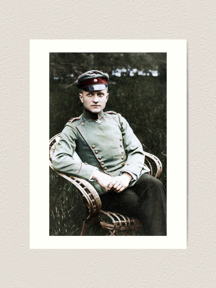 "Manfred von Richthofen "The Red Baron" in Schweidnitz, 1918" Art Print ...