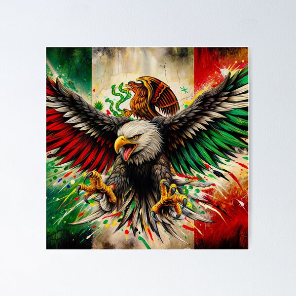 Mexican Flag Eagle Art