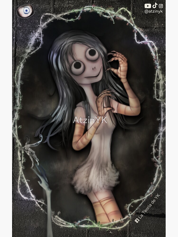 "Momo (creepypasta) fanart cute" Sticker by AtzinYK | Redbubble