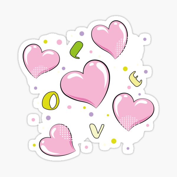 "Pattern Love with pink heart love and dots, cute design for textile ...