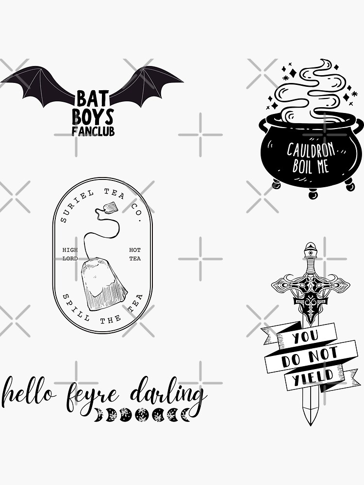 "ACOTAR sticker pack" Sticker for Sale by medimidoodles | Redbubble
