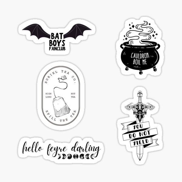 "ACOTAR sticker pack" Sticker for Sale by medimidoodles | Redbubble