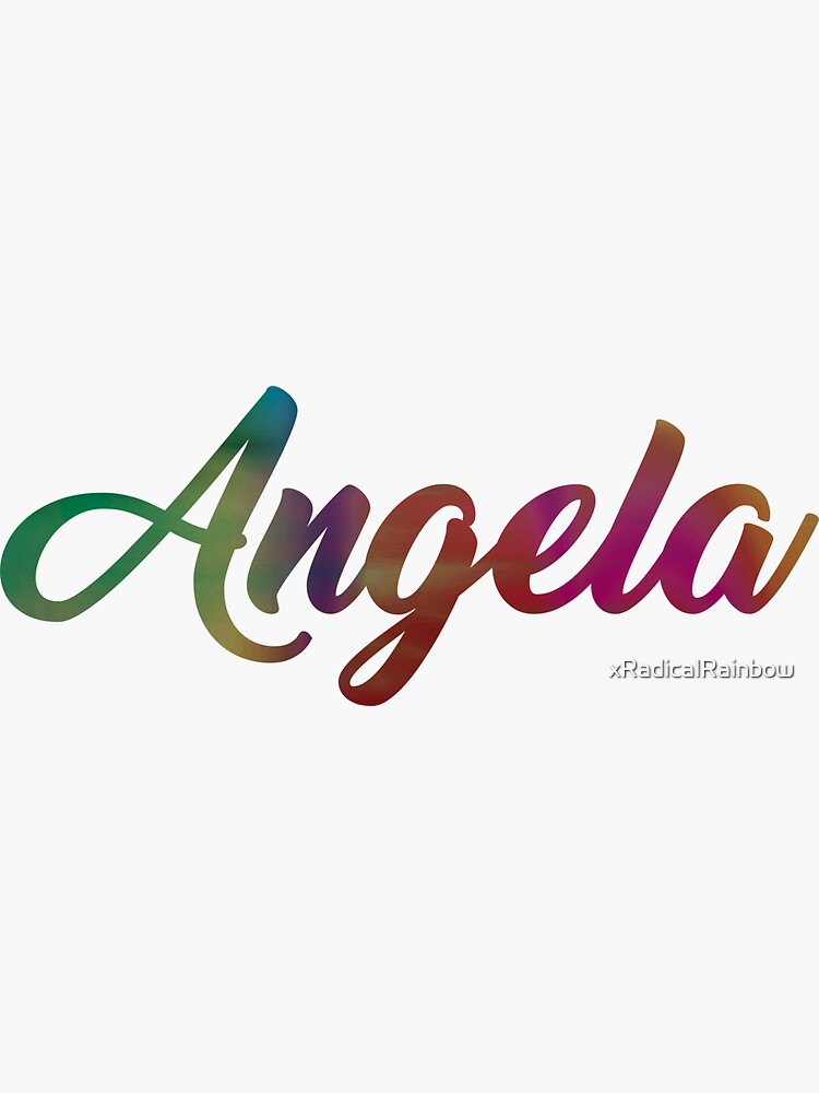 "Angela" Sticker for Sale by xRadicalRainbow | Redbubble