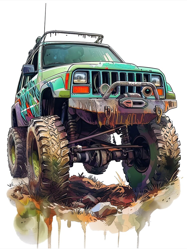 "Cherokee XJ Cartoon Characters In Graffiti Style" Sticker for Sale by ...