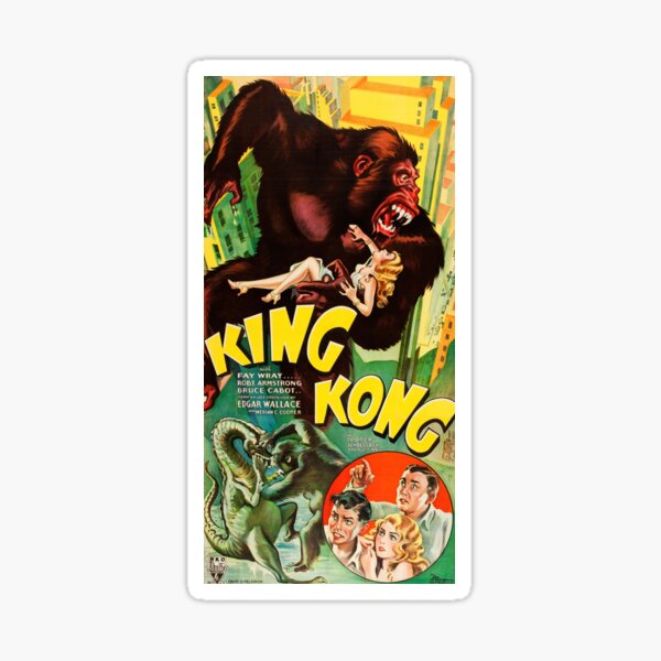 "King Kong Vintage Film" Sticker for Sale by scooterbaby | Redbubble