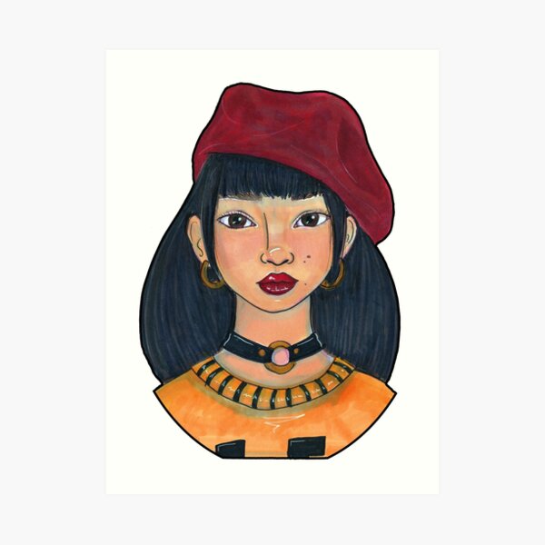 "Raspberry Beret" Art Print for Sale by OMGandrewsaurus | Redbubble