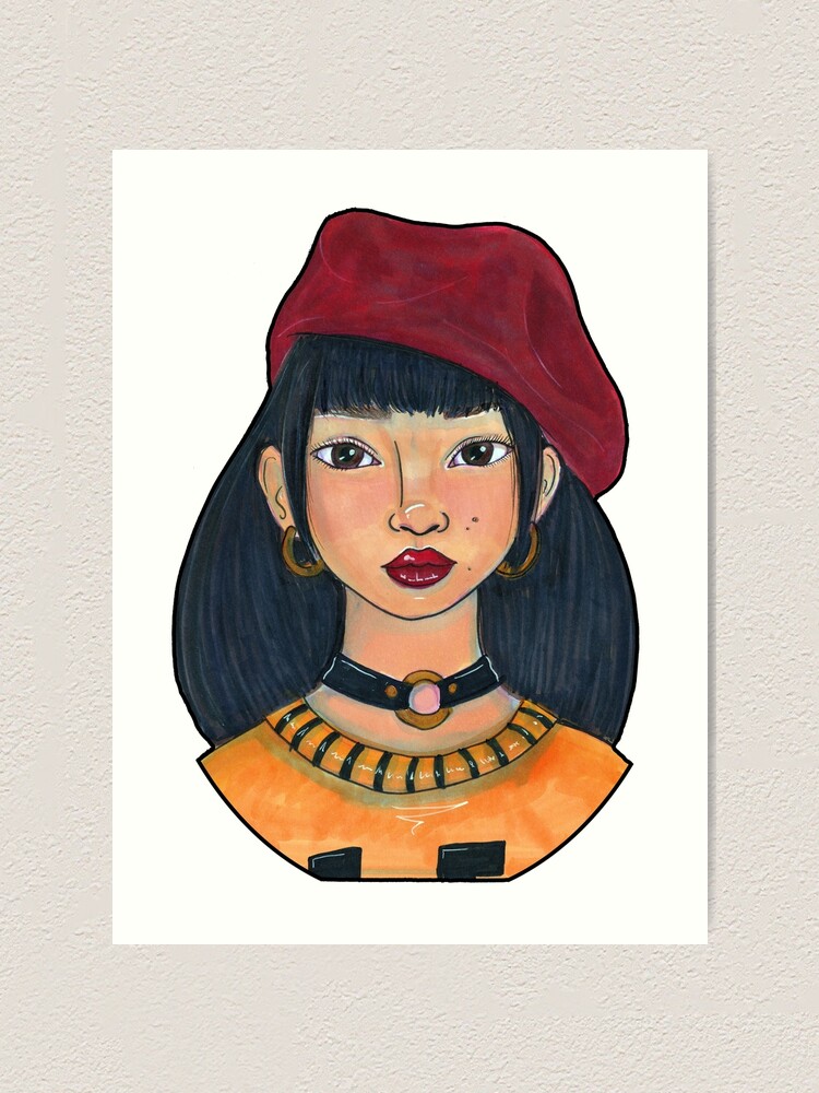 "Raspberry Beret" Art Print for Sale by OMGandrewsaurus | Redbubble