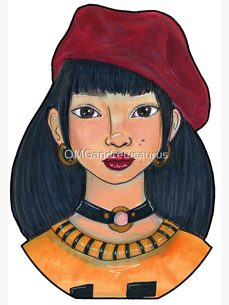 "Raspberry Beret" Art Print for Sale by OMGandrewsaurus | Redbubble