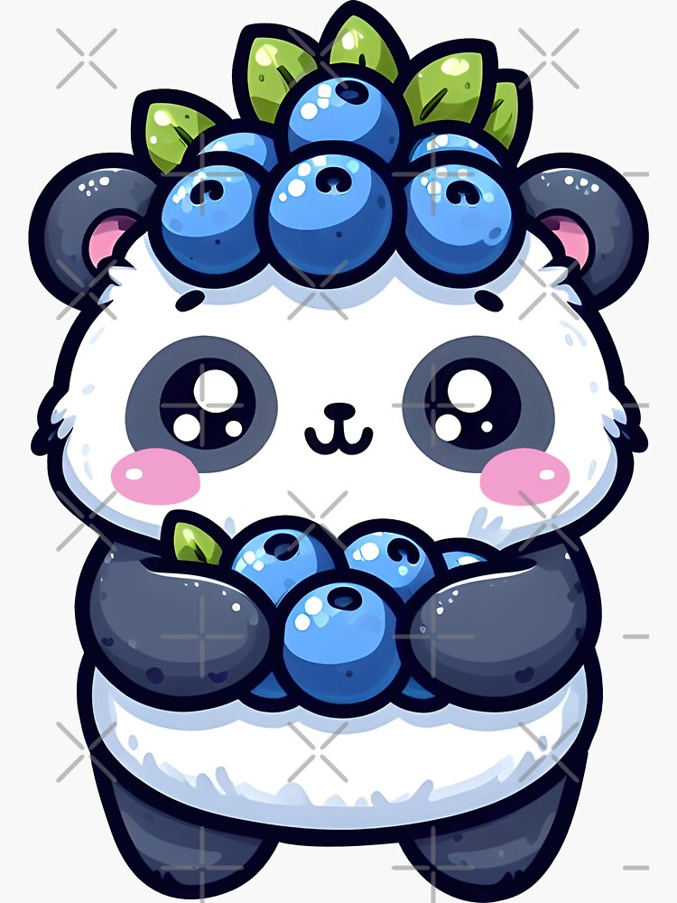 "Blueberry Panda" Sticker for Sale by Delidream | Redbubble