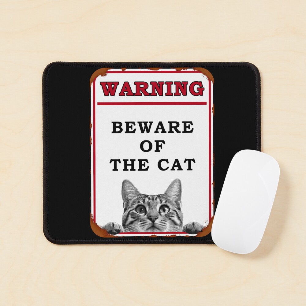 "WARNING BEWARE OF THE CAT Sign style" Sticker for Sale by Tabby-cats ...