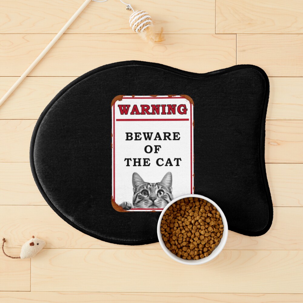 "WARNING BEWARE OF THE CAT Sign style" Sticker for Sale by Tabby-cats ...