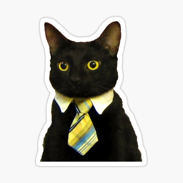 Pegatina for Sale con la obra «Meme de gato de negocios gracioso gatito ...