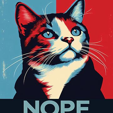 "HOPE style poster of Shepard Fairey with cat kitty" Sticker for Sale ...